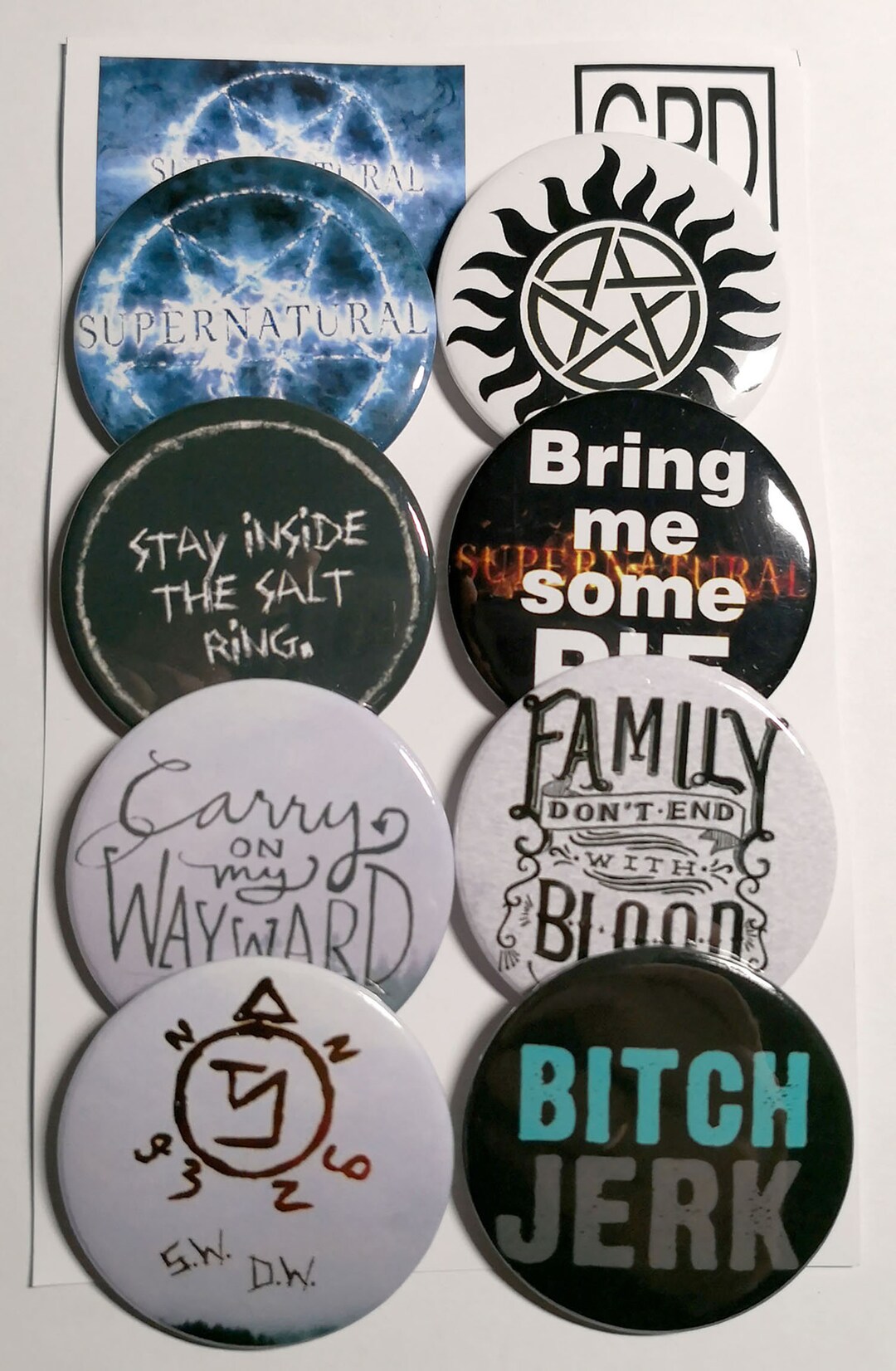 Supernatural Pins, Fridge Magnets, Supernatural Badges, Pinback Buttons ...