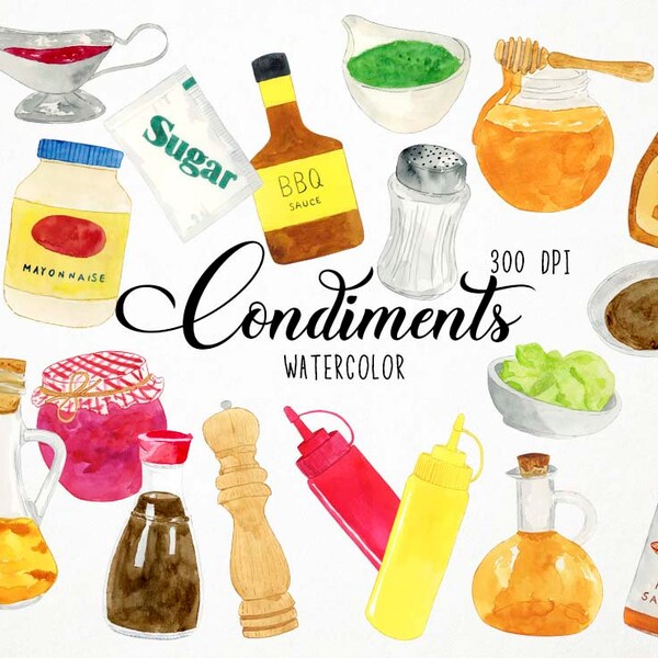 Condiments Clipart - Etsy
