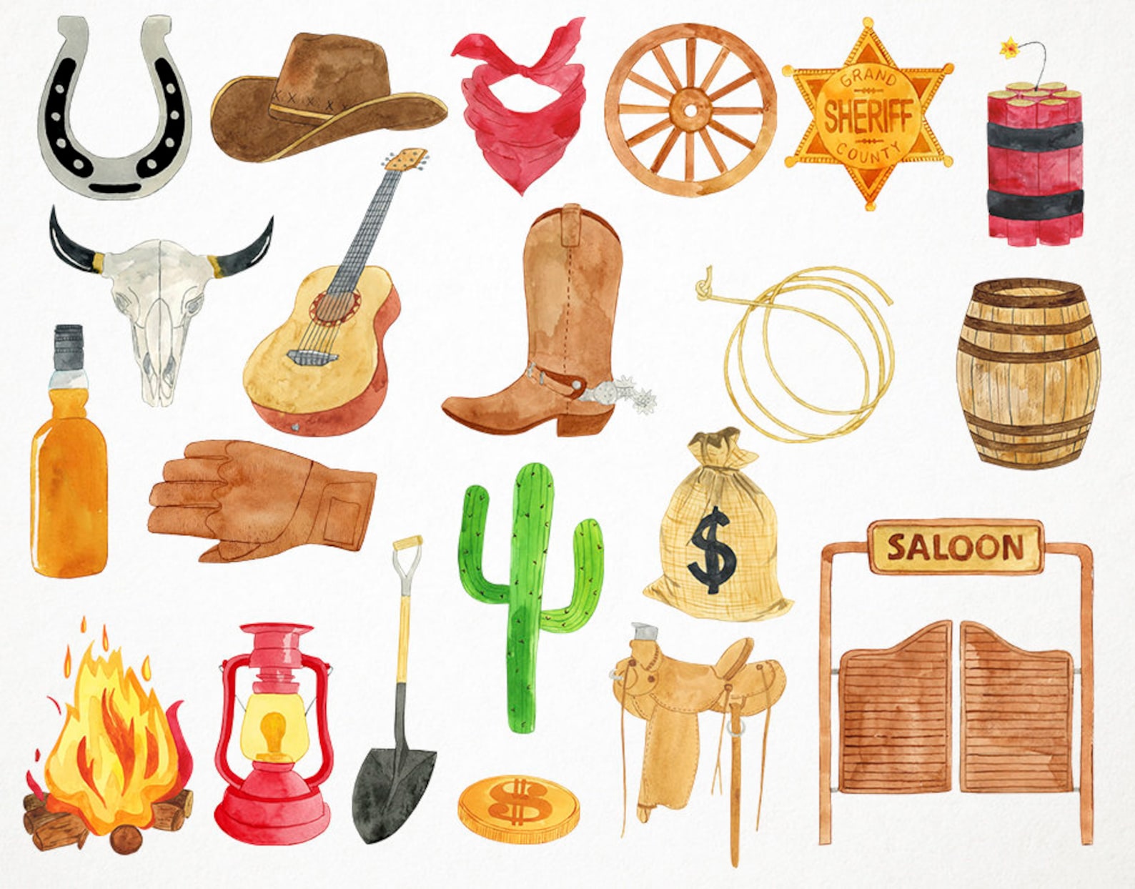 Western Clipart Cowboy Clipart Wild West Clipart Western - Etsy