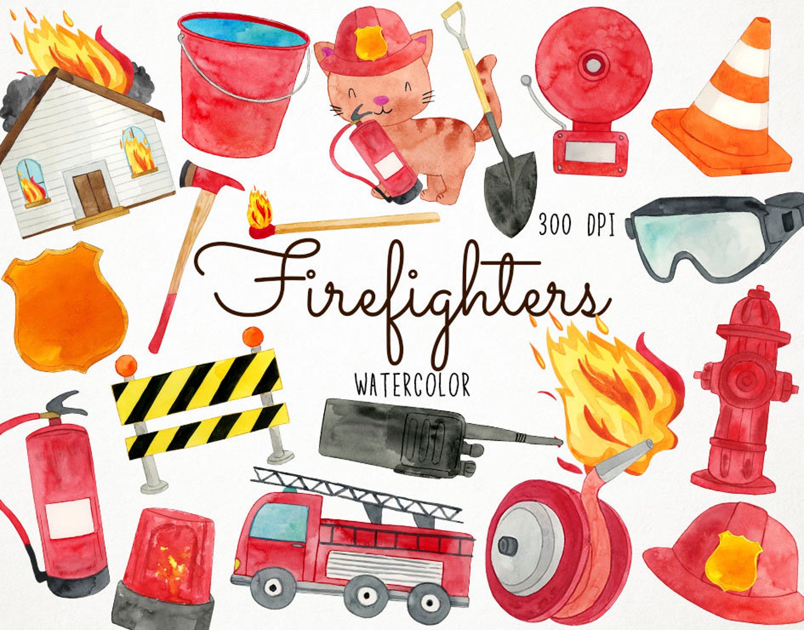 Aquarell Feuerwehr Clipart, Feuerwehrmann Clipart, Feuerwehr Feuerwehr Clipart, Feuerwehr ...
