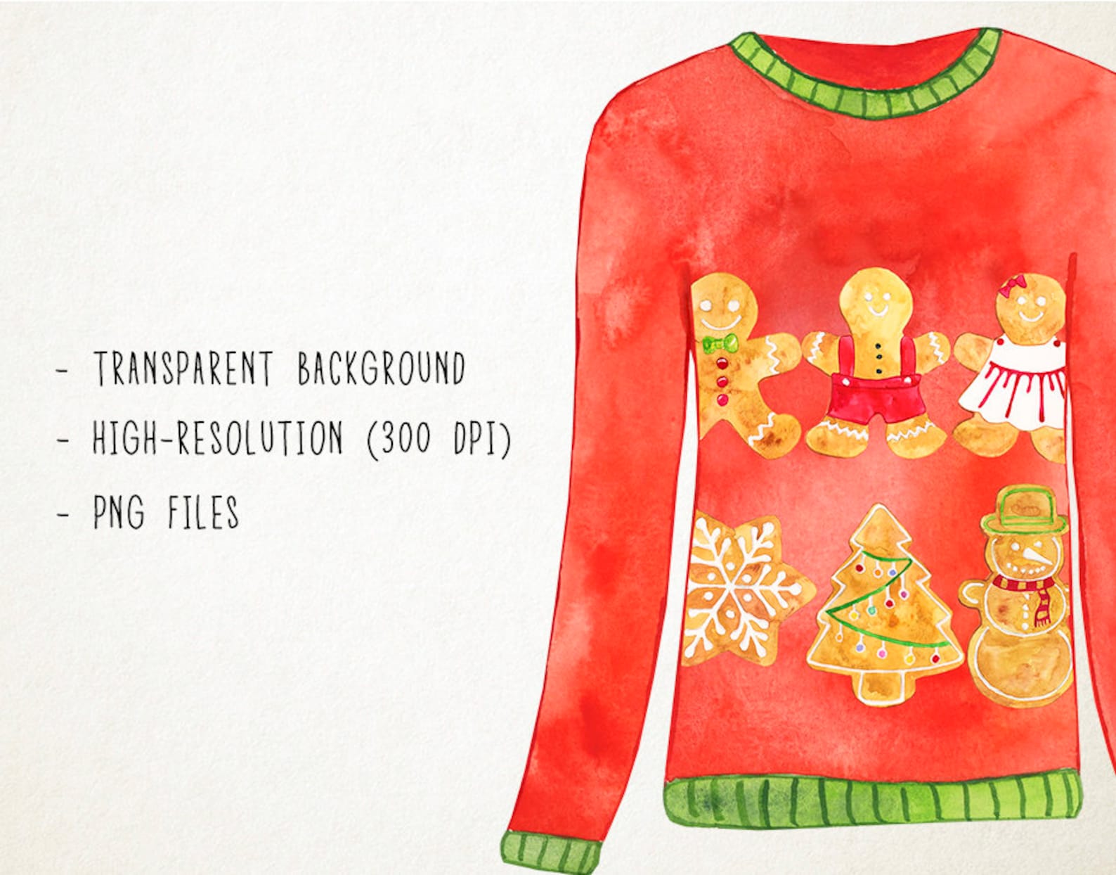 Watercolor Ugly Sweaters Clipart, Ugly Christmas Sweaters Clipart, Ugly ...