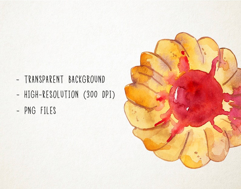 Watercolor Cookies Clipart, Biscuits Clipart, Bakery Clipart, Pastries ...