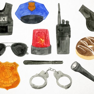 Police Clipart, Watercolor Police Clipart, Police Clip Art, Police ...