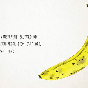 Watercolor Banana Clipart, Banana Clip Art, Banana Graphics, Banana ...