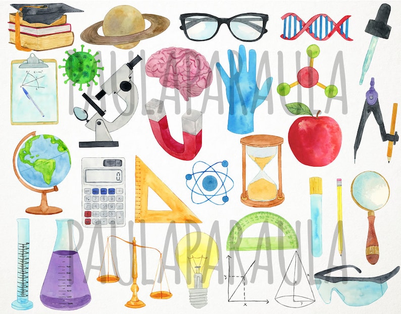 Watercolor Science Clipart Laboratory Clipart Lab Clipart - Etsy