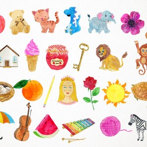 Watercolor Alphabet Clipart, Alphabet A-Z Clipart, Alphabet Graphics ...