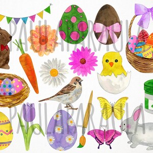 Watercolor Easter Clipart, Spring Clipart, Holiday Clipart, Springtime ...