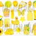 Watercolor Yellow Clipart, Yellow Color Clipart, Yellow Objects Clipart ...