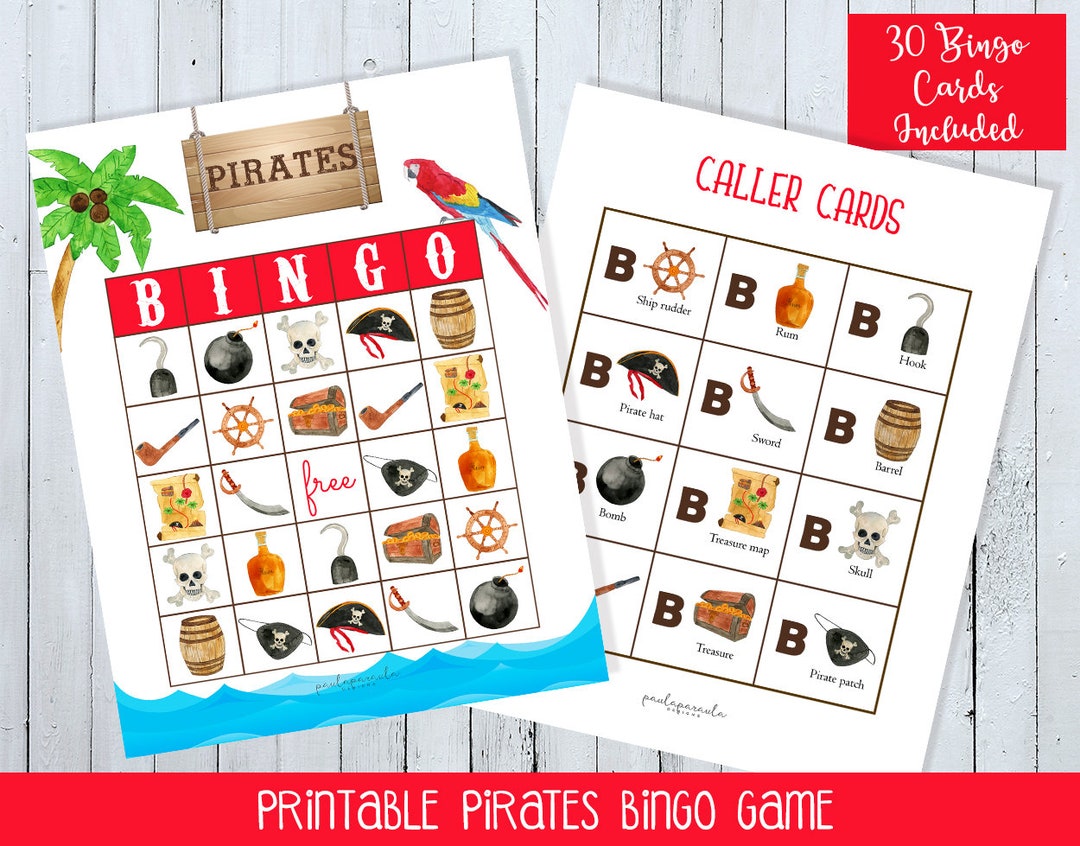Pirates Bingo, Treasure Map Bingo, Captain Bingo, Pirates Games, Pirate ...