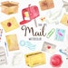 Watercolor Mail Clipart, Watercolor Postage Clipart, Delivery Clipart ...