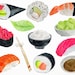 Watercolor Sushi Clipart, Asian Clipart, Fish Clipart, Japanese Clipart ...