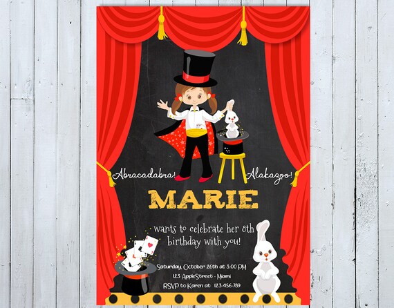 Magic Birthday Invitation Magic Party Magic Invitation | Etsy