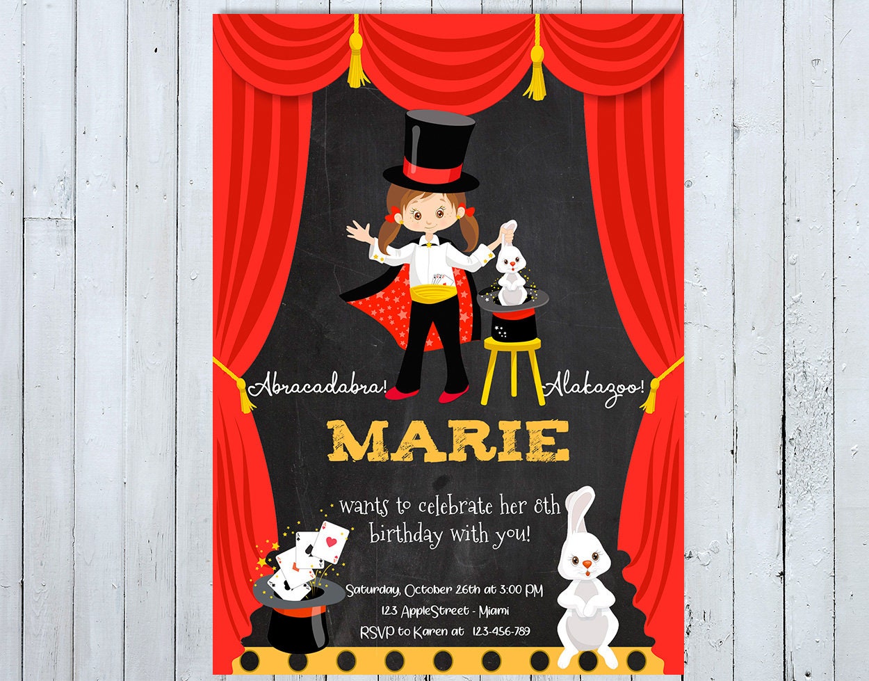 Magic Birthday Invitation Magic Party Magic Invitation | Etsy