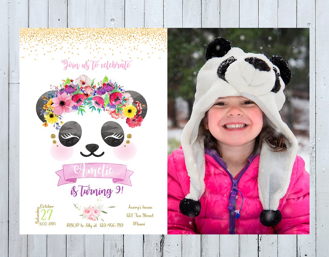 Panda Invitation, Panda Birthday Invitation, Panda Party Invitation ...