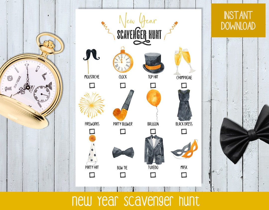 Printable New Year Scavenger Hunt for Kids, New Years Scavenger Hunt ...