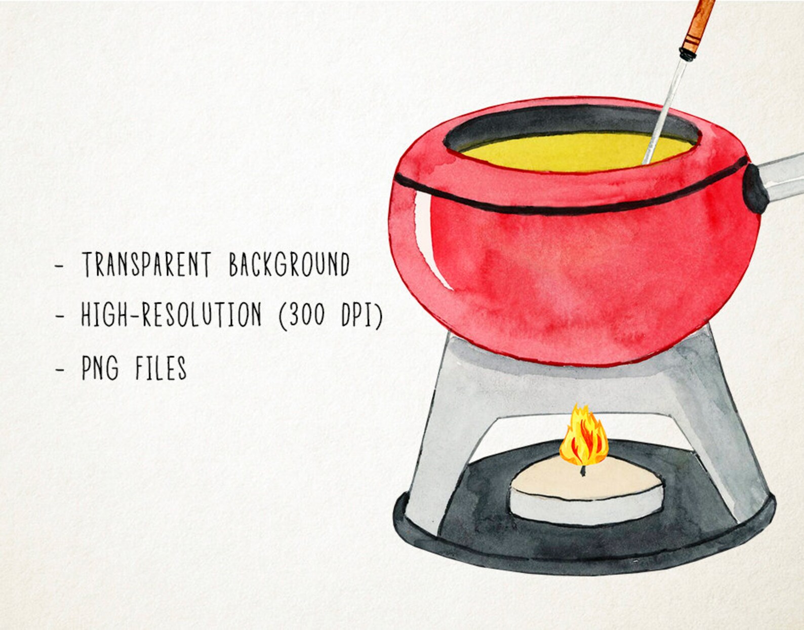 Watercolor Fondue Clipart, Fondue Graphics, Fondue Illustration, Cheese ...