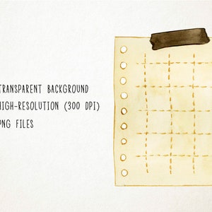 Watercolor Notes Clipart, Notes Graphics, Note Paper Clipart, Post It ...