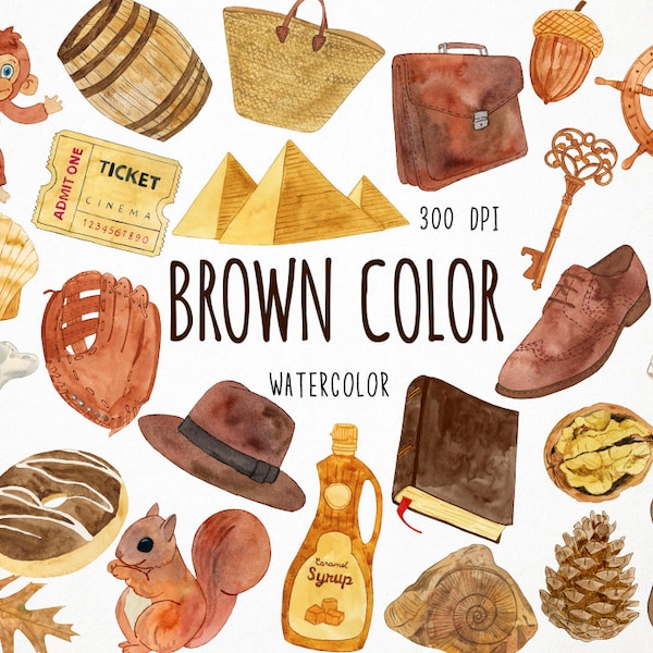 Brown Color Clipart - Etsy