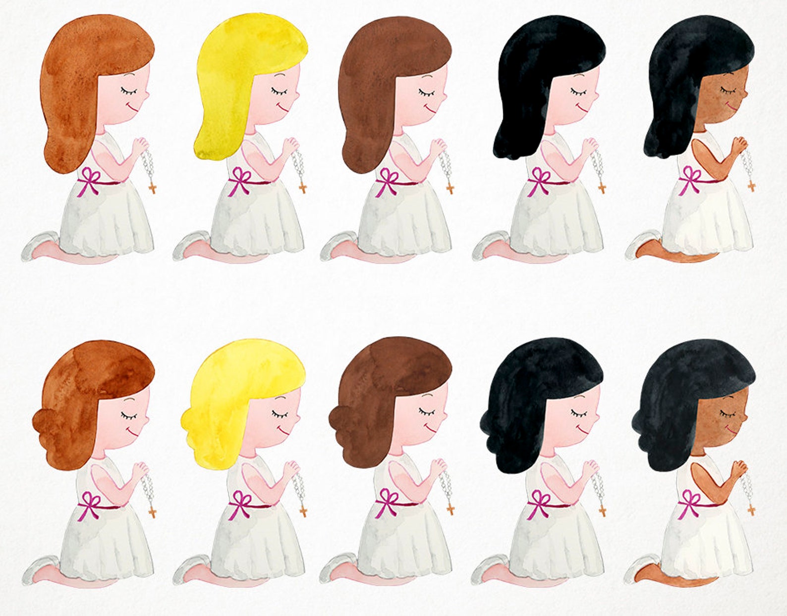 Girl First Communion Clipart First Communion Girl Clipart - Etsy