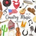 Watercolor Country Music Clipart, Country Clipart, Country Music ...
