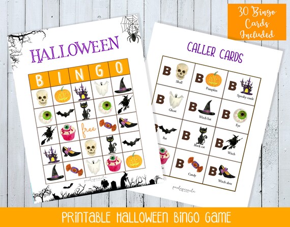 Halloween Bingo Halloween Game Halloween Bingo Cards Spooky | Etsy