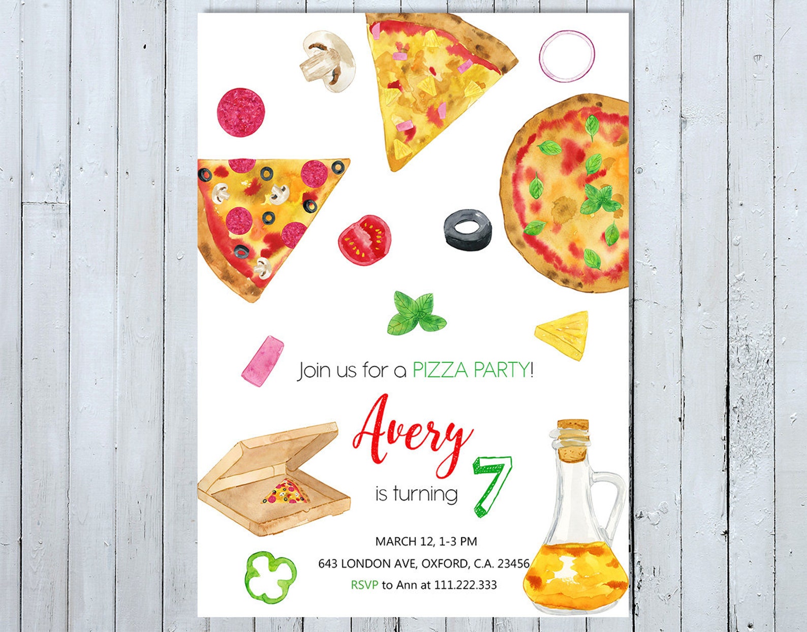 Pizza Party Invite Pizza Invitation Pizza Lunch Party - Etsy