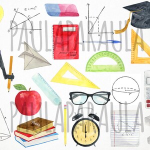 Watercolor Maths Clipart, Mathematics Clipart, School Clipart ...