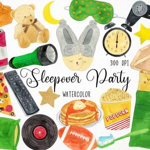 Watercolor Boys Slumber Party Clipart, Boys Sleepover Clipart, Boys ...