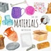 Watercolor Materials Clipart, Materials Vocabulary Clipart, Materials ...