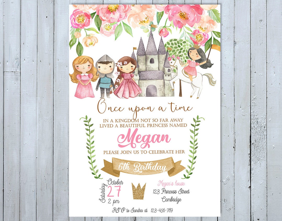 Princess Birthday Invitation, Princess Invitation, Princess Invite ...