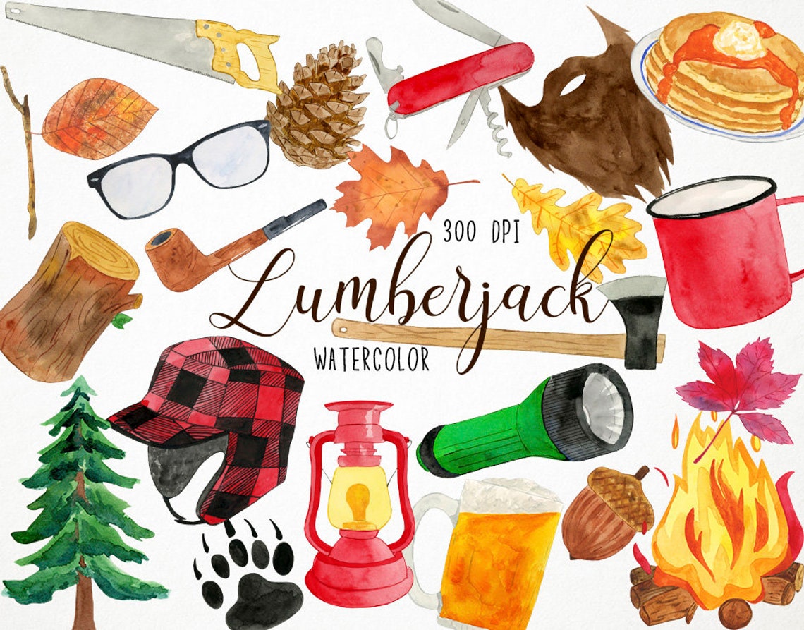 Lumberjack Clipart Camping Clipart Christmas Clipart Winter - Etsy