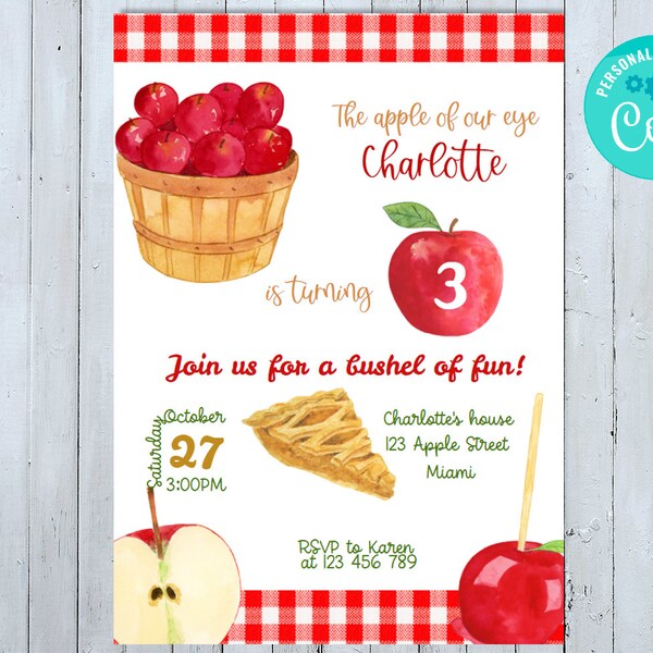 Apple Picking Invite - Etsy