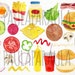 Watercolor Burger Clipart, Burger Ingredients Clipart, Fast Food ...