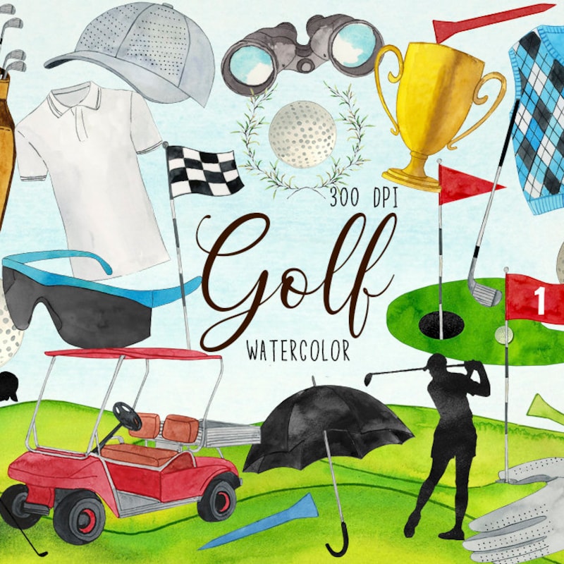 Golf Clipart - Etsy