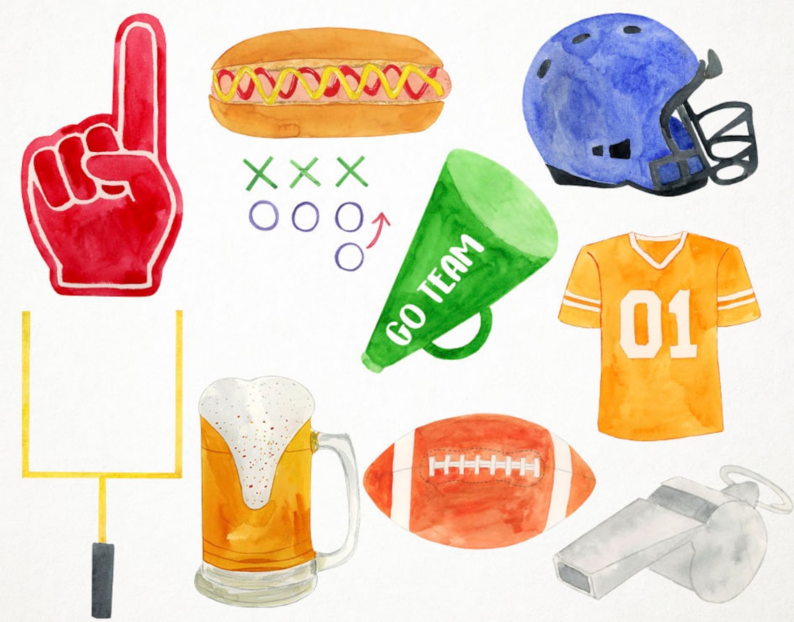 Football Clipart Sports Clipart Football Clip Art Football - Etsy