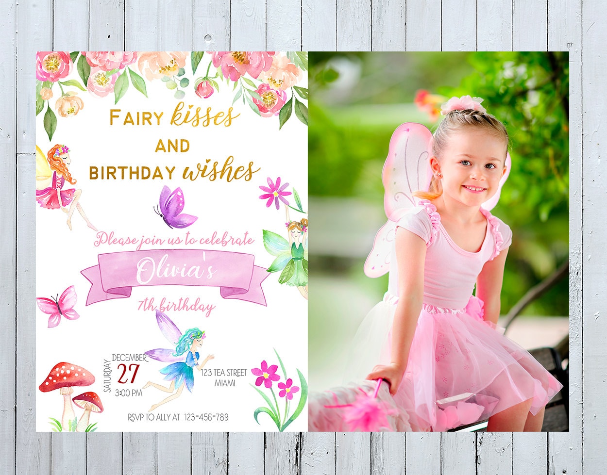 Fairy Invitation With Photo Fairytale Invitation With | Etsy