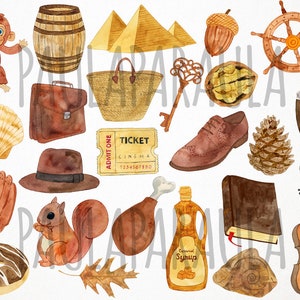 Watercolor Brown Clipart, Brown Color Clipart, Brown Objects Clipart ...