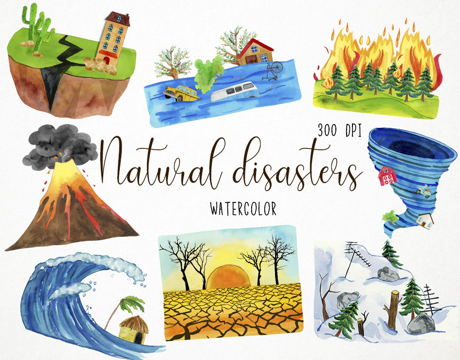 Watercolor Natural Disasters Clipart Catastrophes Clipart, 41% OFF Watercolor Natural Disasters Clipart Catastrophes Clipart, 41% OFF