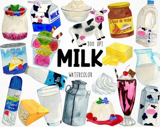 Dairy Foods Clipart, Dairy Foods Clip Art, Food Groups, Milks, Eggs ...