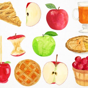 Apple Clipart, Watercolor Apple Clipart, Apple Picking Clipart, Apple ...