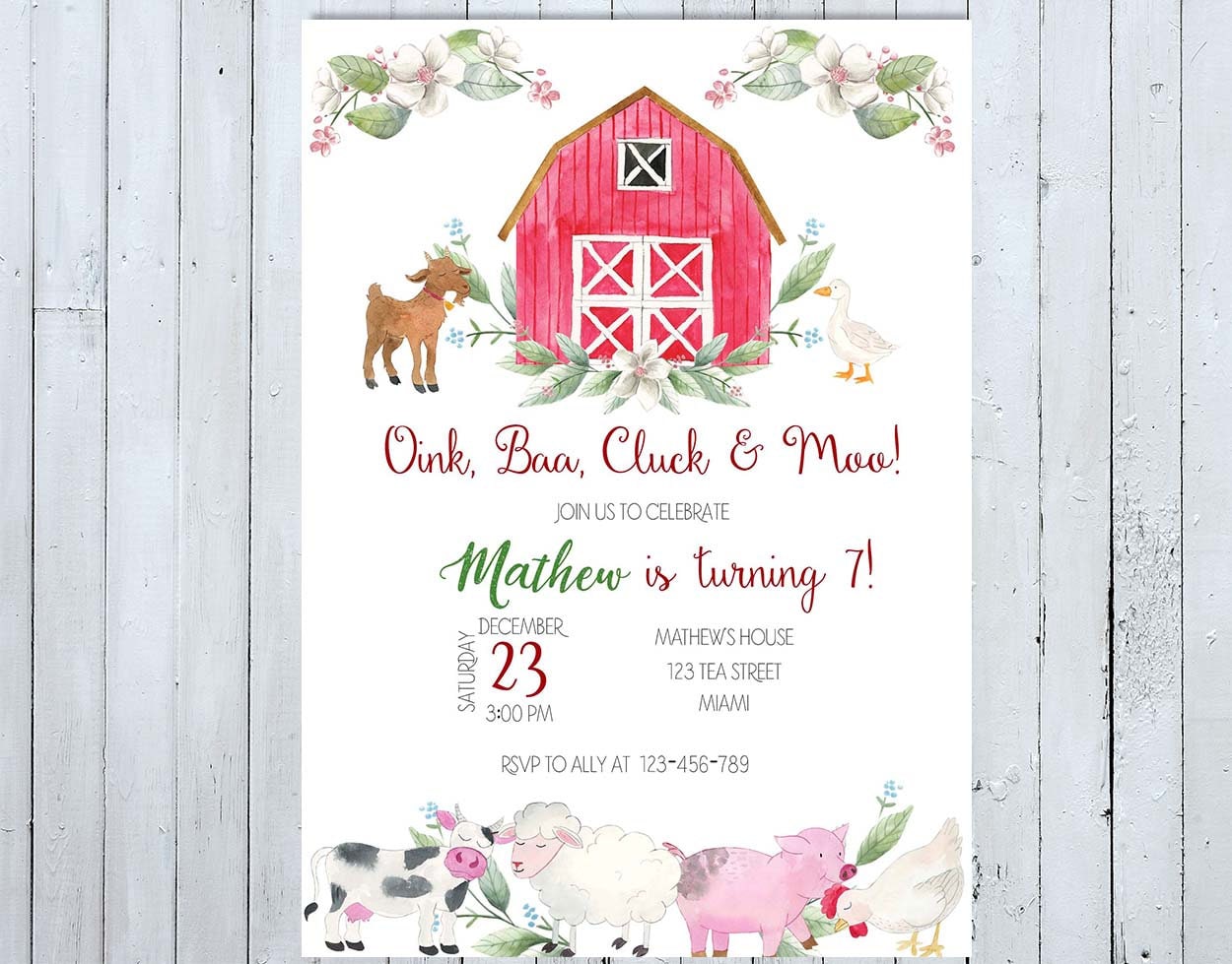 Farm Invitation Farmer Invitation Farmhouse Invitation - Etsy UK