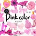 Watercolor Pink Clipart, Pink Color Clipart, Pink Objects Clipart, Pink ...