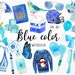 Watercolor Blue Clipart, Blue Color Clipart, Blue Objects Clipart, Blue ...
