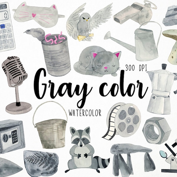 Gray Watercolor - Etsy