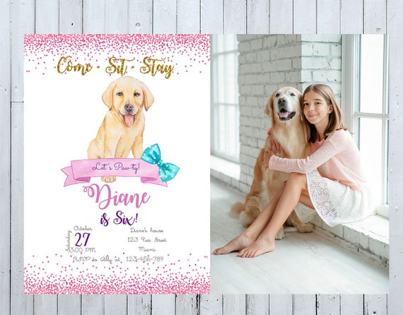 Labrador Invitation With Photo Labrador Invite With Picture - Etsy