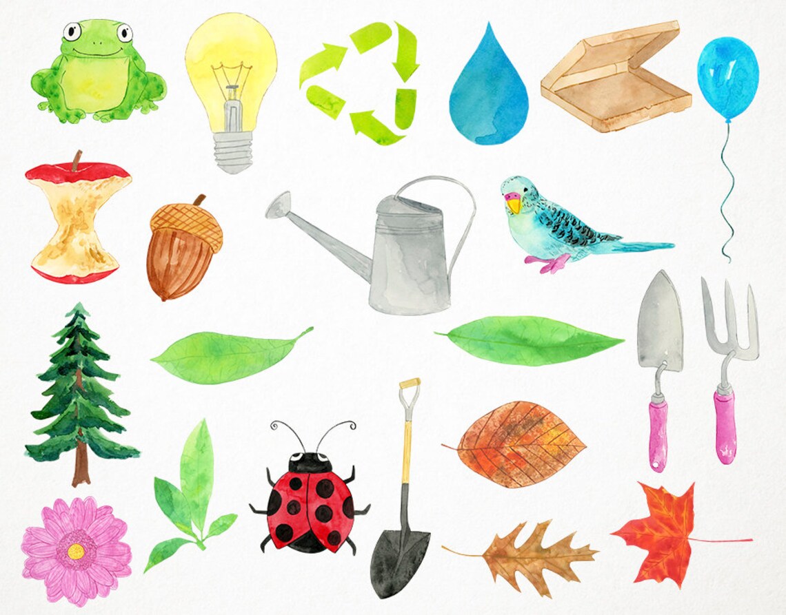 Earth Day Clipart Recycle Clipart Rainbow Clipart | Etsy