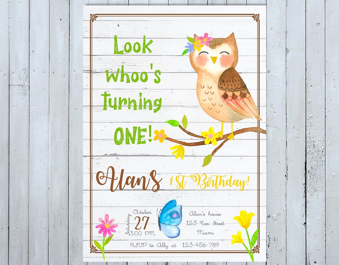 Owl Birthday Invitation, Owl Invitation, Owl Invite, Owl Party ...