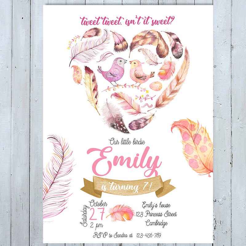 Feather Invitation - Etsy
