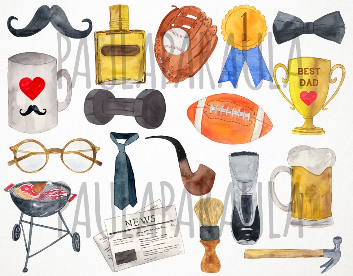 Watercolor Father's Day Clipart Father Clipart Dad - Etsy
