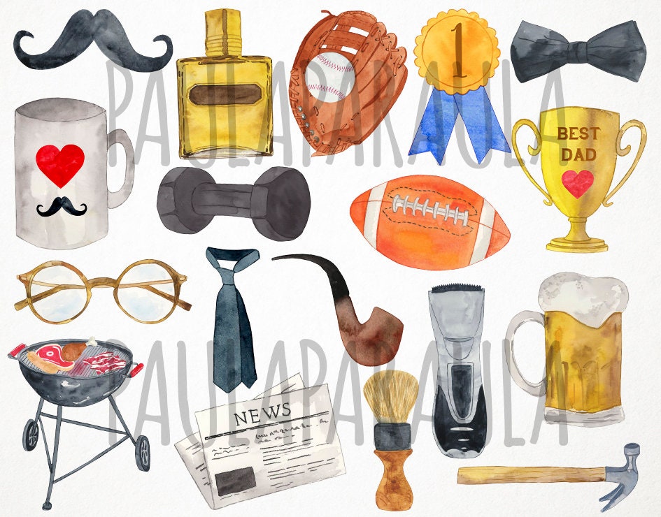 Watercolor Father's Day Clipart, Father Clipart, Dad Clipart, Daddy ...